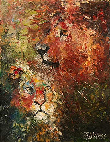 (SOLD) Kaitiaki ❤ - NEW FOR 2019 The pride guardian lion by internationally renown painter Andre Dluhos