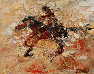 sold the rider, equine western horse by internationally renown artist andre dluhos