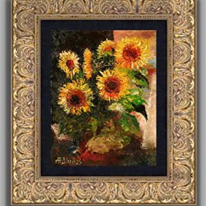 SOLD Let the Sun Shine, Sunflowers By Internationally Renown Painter Andre Dluhos