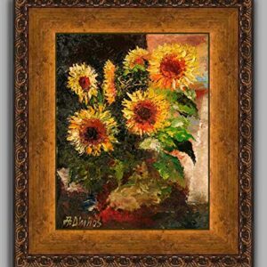 SOLD Let the Sun Shine, Sunflowers By Internationally Renown Painter Andre Dluhos