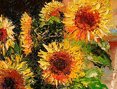 SOLD Let the Sun Shine, Sunflowers By Internationally Renown Painter Andre Dluhos