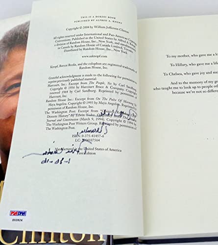 President Bill Clinton Signed Autograph My Life 1st Edition/1st Error Print Book PSA/DNA COA