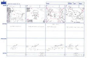 sonic underground huge hand-drawn production storyboard 1999 from dic pg 59