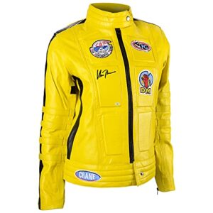 uma thurman autographed kill bill the bride leather motorcycle jacket