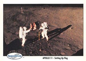 astronaut neil armstrong buzz aldrin american flag moon trading card 1992 space ventures #164 apollo 11