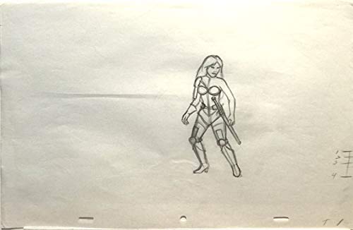 Heavy Metal 1981 Original Pre-Production Cel Drawing of Taarna in Full Battle Gear