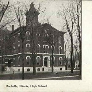 High School Rochelle, Illinois IL Original Antique Postcard 1909