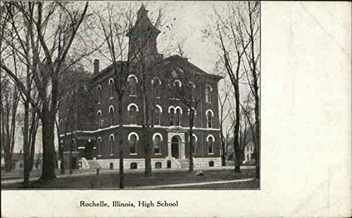 High School Rochelle, Illinois IL Original Antique Postcard 1909