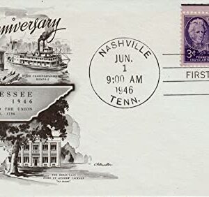 Tennessee Statehood 150th Anniversary Postmarked June 1, 1946 First Day of Issue Envelope