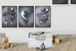 metal figure sculpture art poster spray painting core modern living room home decoration painting corridor corridor hanging painting