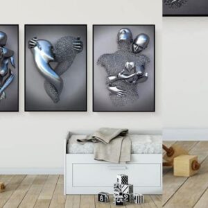 Metal figure sculpture art poster spray painting core modern living room home decoration painting corridor corridor hanging painting