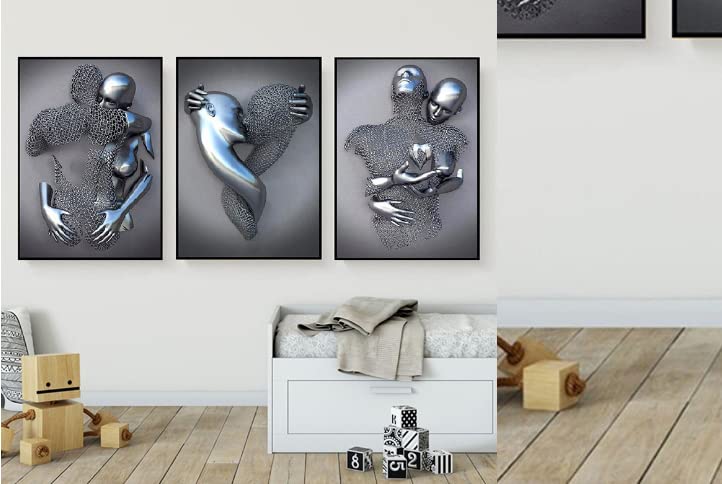 Metal figure sculpture art poster spray painting core modern living room home decoration painting corridor corridor hanging painting