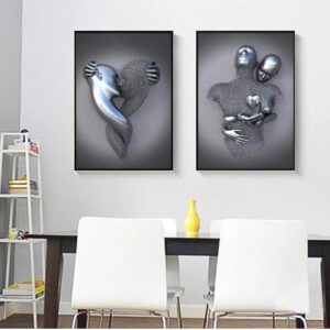 Metal figure sculpture art poster spray painting core modern living room home decoration painting corridor corridor hanging painting