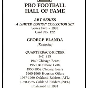 George Blanda Signed Goal Line Art Card GLAC Autographed Raiders PSA/DNA