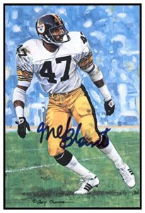 mel blount signed goal line art card glac autographed steelers psa/dna