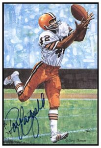 paul warfield signed goal line art card glac autographed browns psa/dna