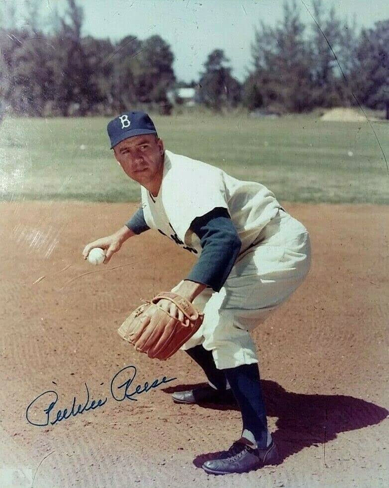 Pee Wee Reese Brooklyn Dodger MLB Hall of Fame Signed 8x10 Photo Plaque