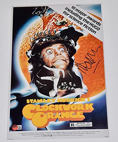 Malcolm McDowell Signed A Clockwork Orange 11x17 Movie Poster Beckett BAS COA