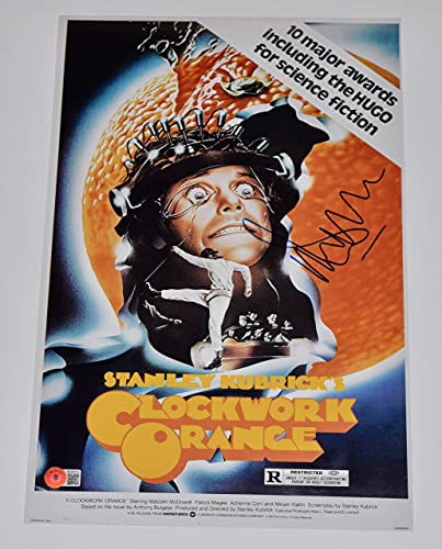 Malcolm McDowell Signed A Clockwork Orange 11x17 Movie Poster Beckett BAS COA