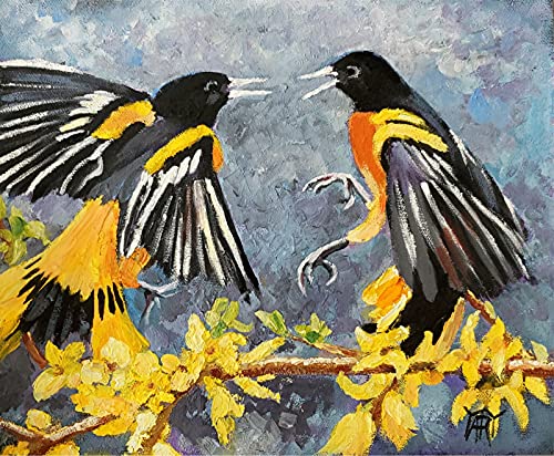 Spring Territories, Wildlife Birds by Internationally Renowned Painter Yary Dluhos