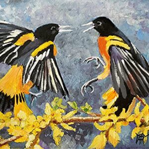 Spring Territories, Wildlife Birds by Internationally Renowned Painter Yary Dluhos