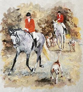 sold – sunday’s outing, english hunt by internationally renowned painter yary dluhos