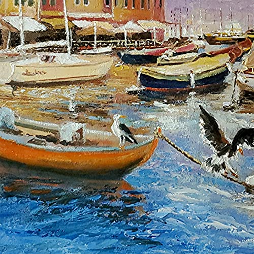 SOLD Portofino Harbor, Mediterranean Italy by Internationally Renowned Painter Yary Dluhos