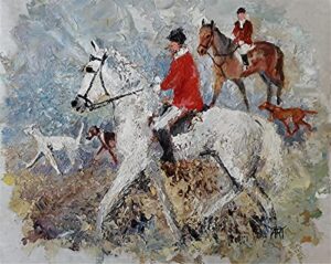 scarlets, english hunt by internationally renowned painter yary dluhos