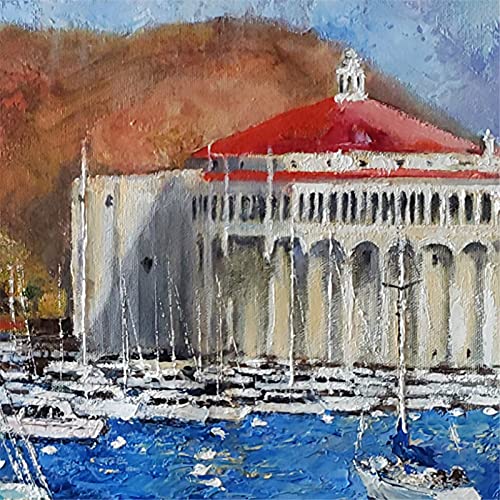 SOLD Harbor at Avalon, Catalina Island California by Internationally Renowned Painter Yary Dluhos