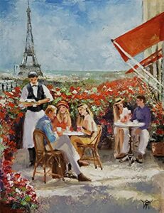 sold when spring arrives in paris – paris sidewalk cafe by internationally renowned painter yary dluhos