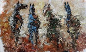 quaternity, western horses by internationally renowned artist andre dluhos