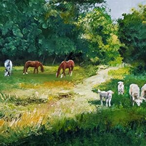 SOLD - Lush Countryside, Landscape by Internationally Renowned Painter Yary Dluhos