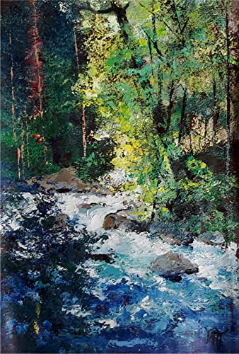 SOLD - Rushing Waters, Landscape by Internationally Renowned Painter Yary Dluhos