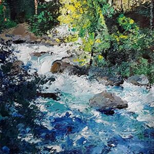 SOLD - Rushing Waters, Landscape by Internationally Renowned Painter Yary Dluhos