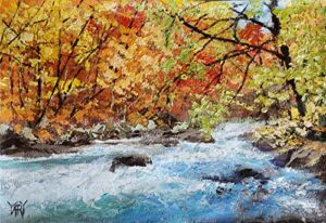 sold smoky mountain autumn, landscape by internationally renowned painter yary dluhos