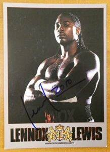 lennox lewis heavyweight boxing champion autographed signed card jsa coa