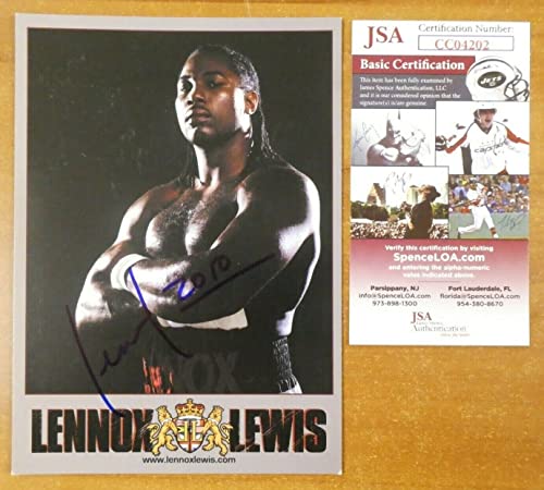 Lennox Lewis Heavyweight Boxing Champion Autographed Signed Card JSA COA