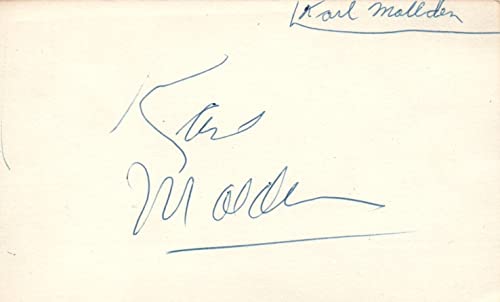 Karl Malden Actor Signed 3x5 Index Card with JSA COA