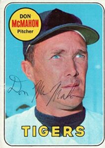 don mcmahon signed 1969 topps baseball card with jsa coa