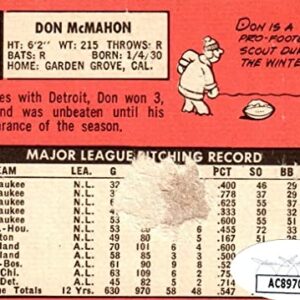 Don McMahon Signed 1969 Topps Baseball Card with JSA COA