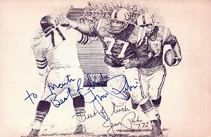 jim parker football hof signed postcard with jsa coa