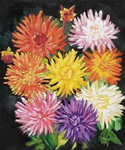 dahlias – floral still life by internationally renowned painter yary dluhos