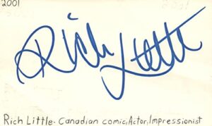 rich little canadian actor comedian movie autographed signed index card jsa coa