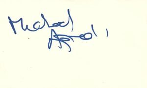 michael apted english producer director autographed signed index card jsa coa