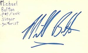 michael bolton singer pop rock music autographed signed index card jsa coa