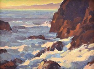 untitled seascape by glenn dean, original oil on canvas, 9″ x 12″