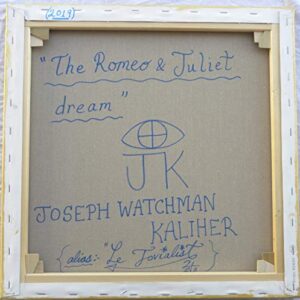 Joseph KALIHER (Texas 1970) THE ROMEO and JULIET DREAM OIL on CANVAS cm 50x50