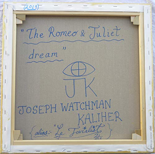 Joseph KALIHER (Texas 1970) THE ROMEO and JULIET DREAM OIL on CANVAS cm 50x50