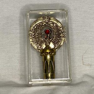 Indy Staff of RA Headpiece, Antique Gold, Red Jewel, Staff Stand and Acrylic Case