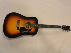 rosanne cash signed sunburst acoustic guitar johnny exact proof jsa coa